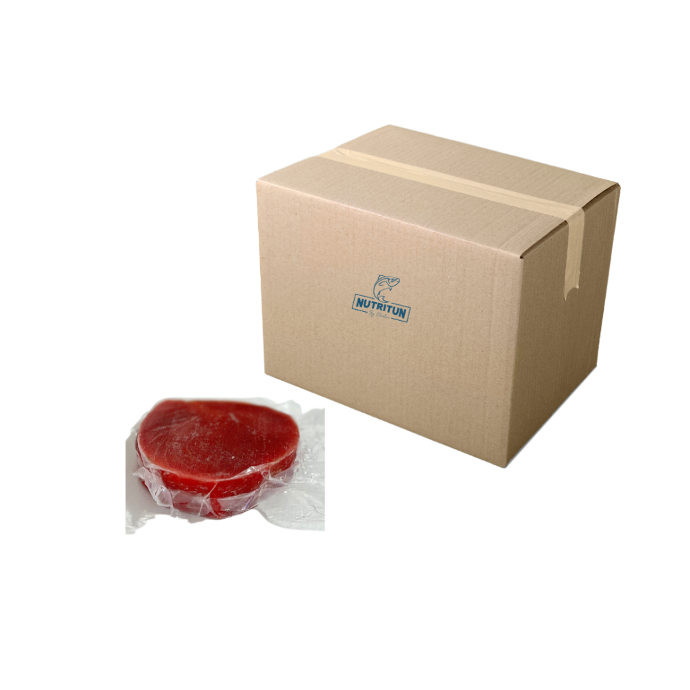 medallón de atún premium en porción, steack de atún, atun premium